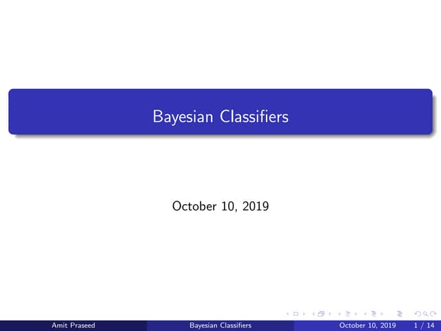 Bayesianclassifiers Ppt
