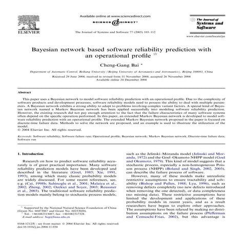 Bayesian Network Based Software Reliability Prediction Pdf