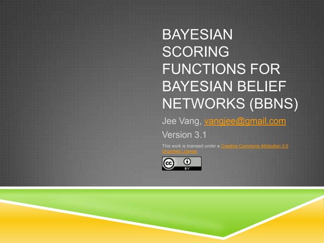 Bayesian Scoring Functions For Bayesian Belief Networks Ppt