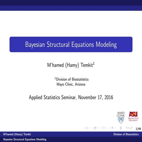 Bayesian Structural Equations Modeling Sem Ppt