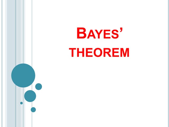 Bayes Theoremppt Examples And Practice Questions Ppt