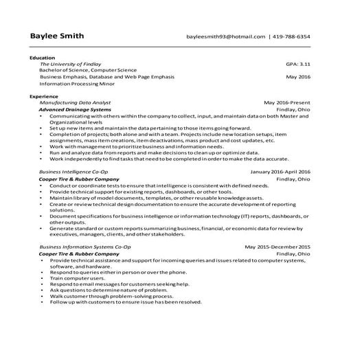 Baylee Smith Resume | DOCX