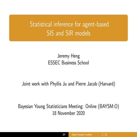 Statistical inference for agent-based SIS and SIR models | PDF