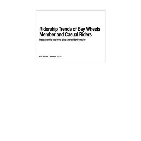 Bay Wheels Capstone Presentation | PDF