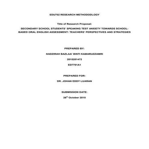 24th Oct 2015 Draft: Research Proposal Chapter One | PDF