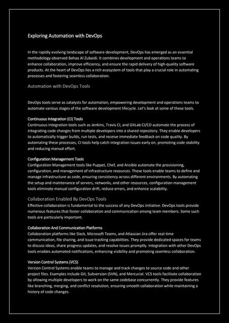 Devops Tools And Practices For Automation Pptx