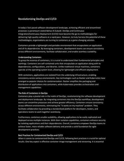 Revolutionizing DevOps and CI/CD | PDF Revolutionizing DevOps and CI/CD | PDF