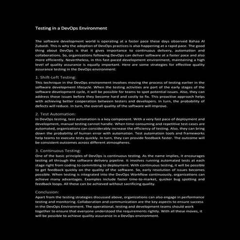 Testing In A Devops Environment Pdf 