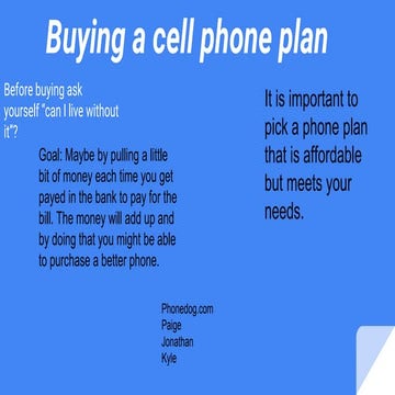 Buying a cell phone plan | PPTX