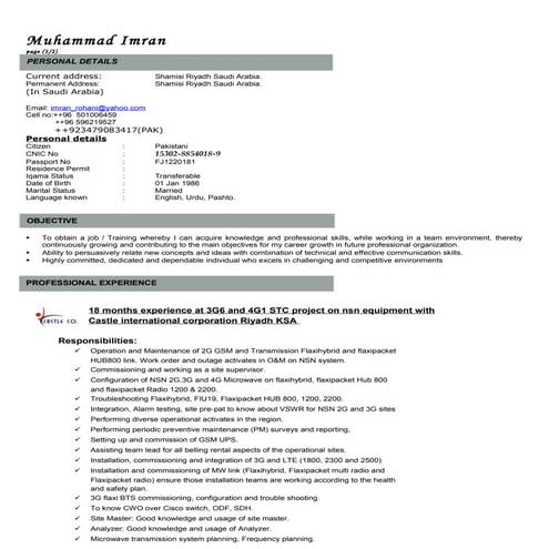 imran cv (1) | DOC