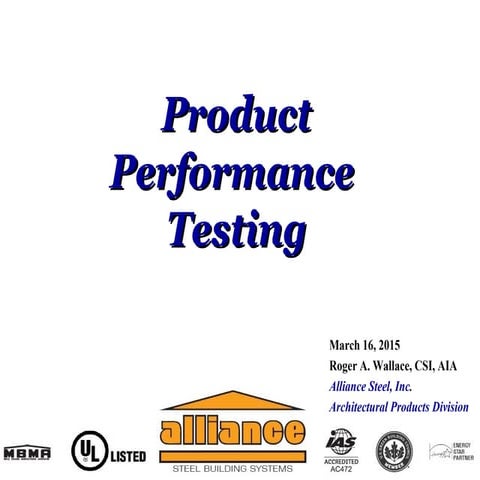 Metal Panel Product Performance Testing Seminar | PPT