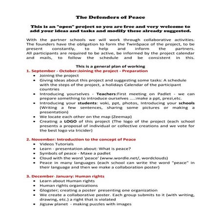 Lesson plan peace ppt | DOC