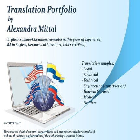 Translation Portfolio of Alexandra Mittal | PPT