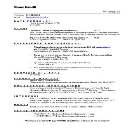 CV europeo Dedè Simone | DOC
