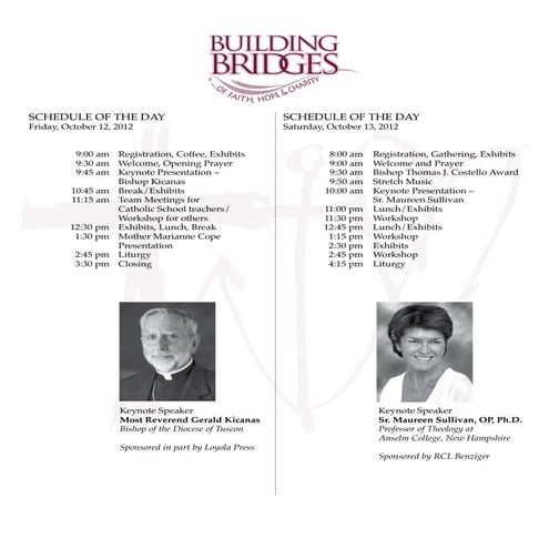 Bb2012 Schedule of Events | PDF | Christianity | Religion & Spirituality