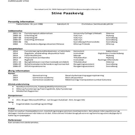 CV Stine Paaskevig | DOCX