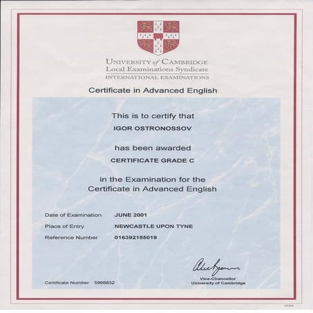 Cambridge Certificate in Advanced English | PDF