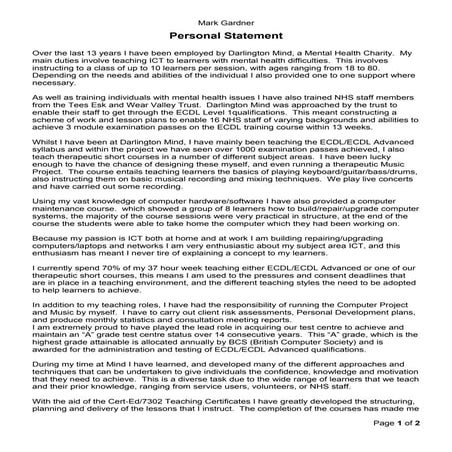 Personal Statement 29.02.16