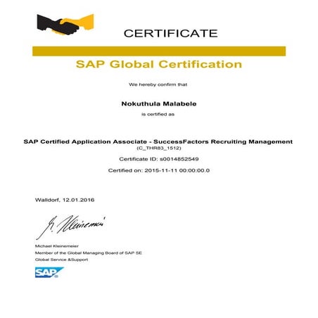 SAP Certified Application Associate-SuccessFactors Recruitment ...