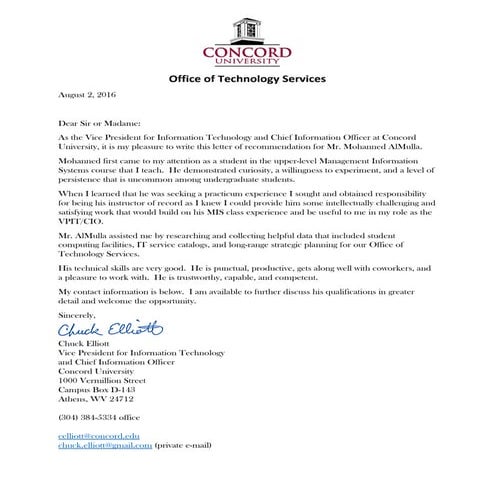 Front desk reference letter | DOC