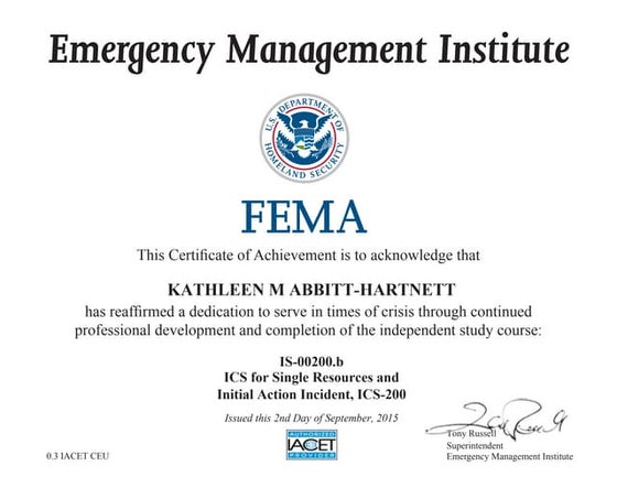 FEMA certificate for Disaster management class-october 2014 | PDF