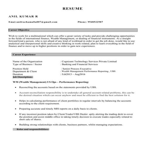Anil resume | DOC