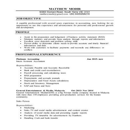 Maurice Resume Word 1 | PDF