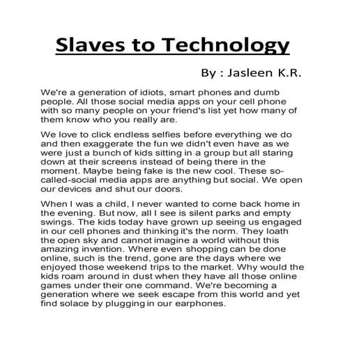 Slaves to Technology | DOCX