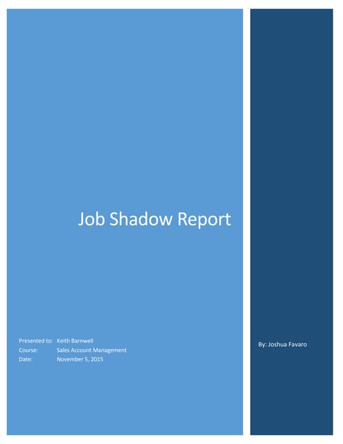 Job Shadow Report | DOC