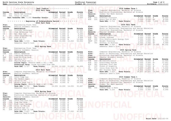 JN_Transcript | PDF | Undergraduate Education | College Education