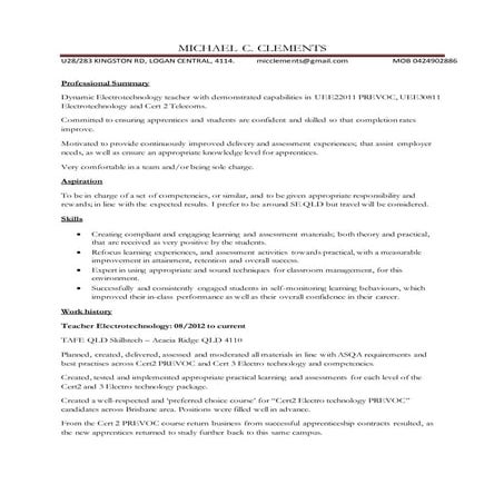 Professional Summary - Mic | PDF