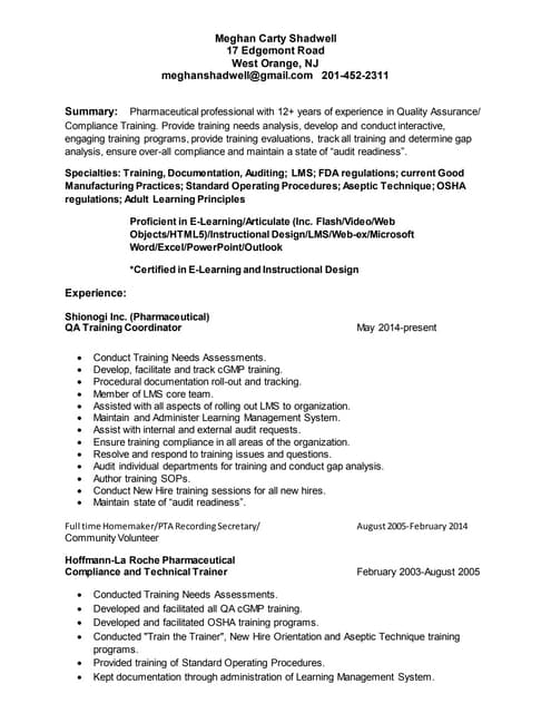 left formated resume - trish brown - january 2016 | PDF