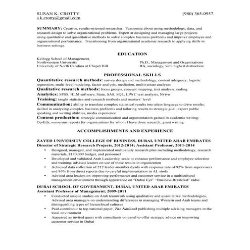 Susan Crotty Resume | PDF