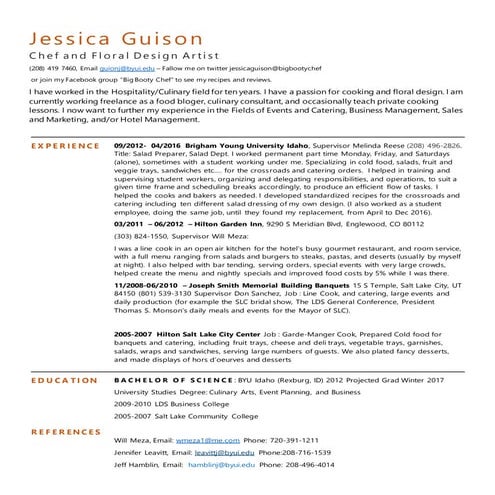Jessica's Resume 2017 | DOCX