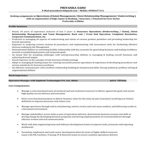 Priyanka Resume | DOC