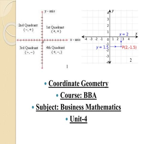 Bba i-bm-u-4-coordinate geometry | PPTX | Geography | Science