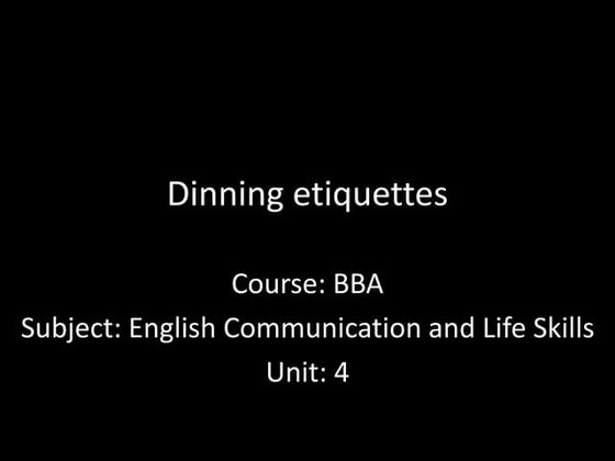 Dining etiquette-ppt | PPTX
