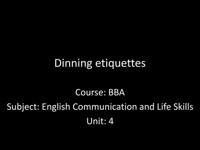 Dining etiquette-ppt | PPTX