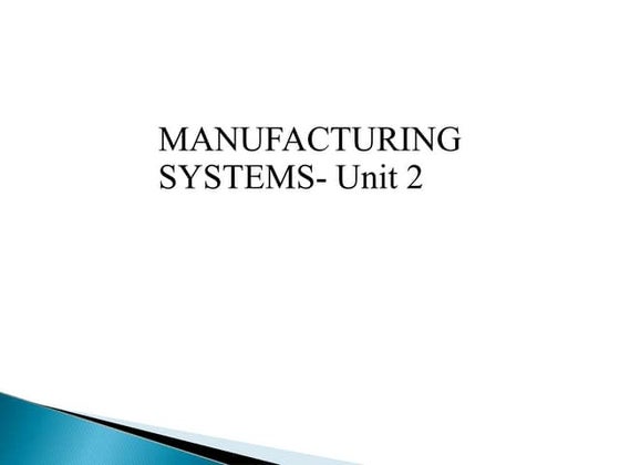 Manufacturing systems | PPT