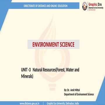 Natural Resources(Forest, Water and Minerals) | PPTX