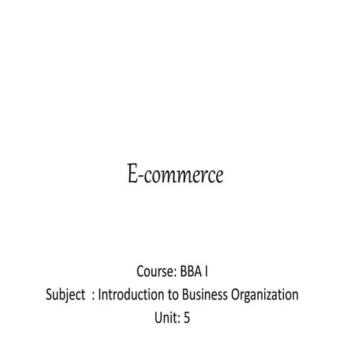 Bba 1 ibo u 5.3 e-commerce | PPT