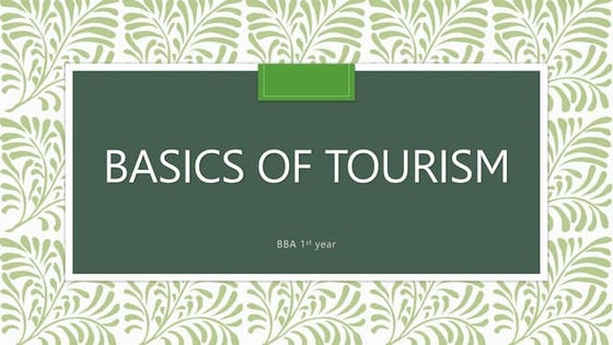 Important terminology in tourism | PPT