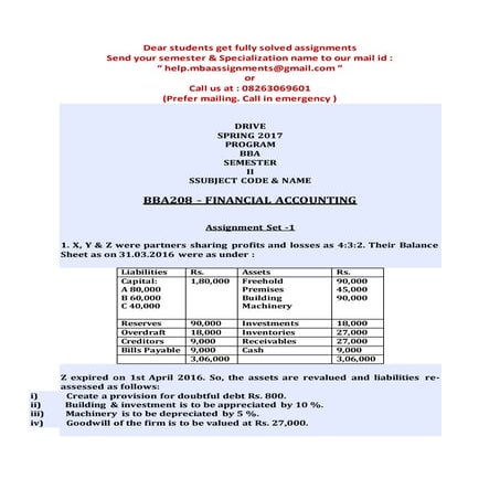 Bba208 financial accounting | DOCX