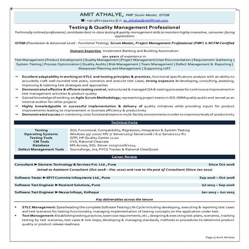 Amit_Athalye_Resume | DOCX | Computer Software and Applications | Computing