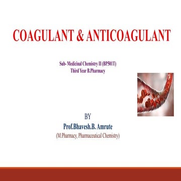 3rd unit coagulant and anticoagulant ppt | PPTX