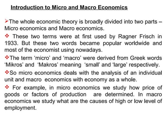 INTRODUCTION - MICRO ECONOMICS | PPT