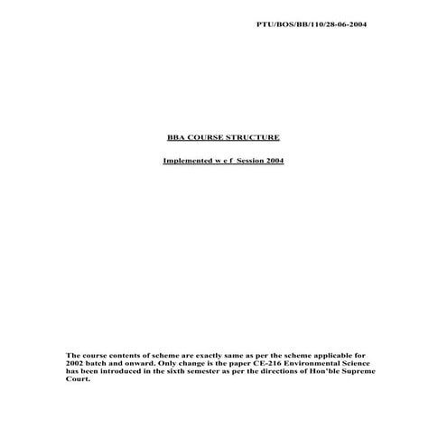 Bba course outline | PDF