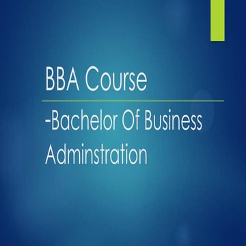 BBA Course SSM | PPT