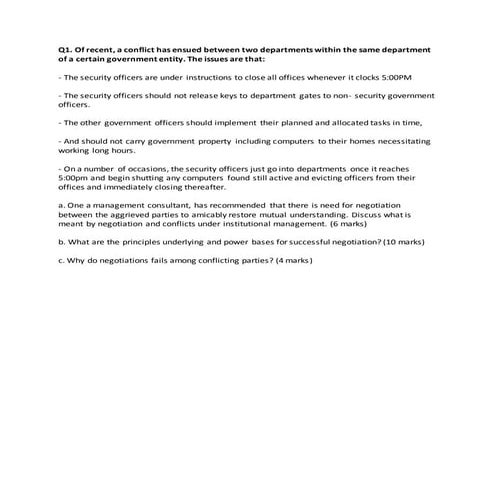 Notes on Conflict and Negotiation | DOCX