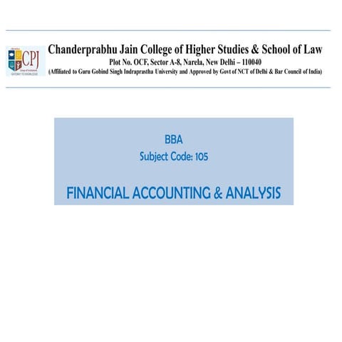 Financial Accounting & Analysis | PDF